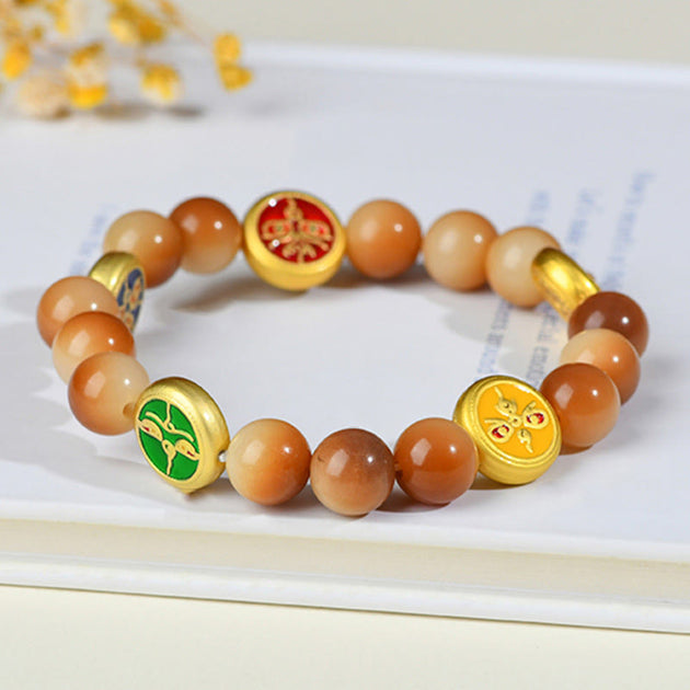 Buddha Stones Bodhi Seed Five Directions Gods of Wealth Wisdom Bracele – buddhastoneshop