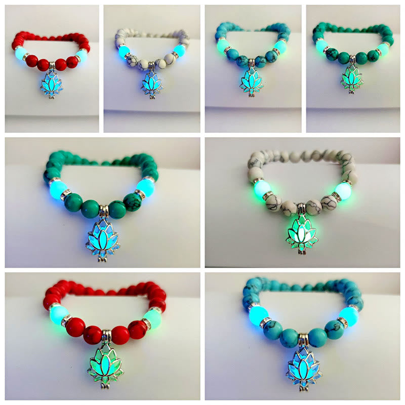 Buddha Stones Tibetan Turquoise Glowstone Luminous Bead Lotus Protecti ...