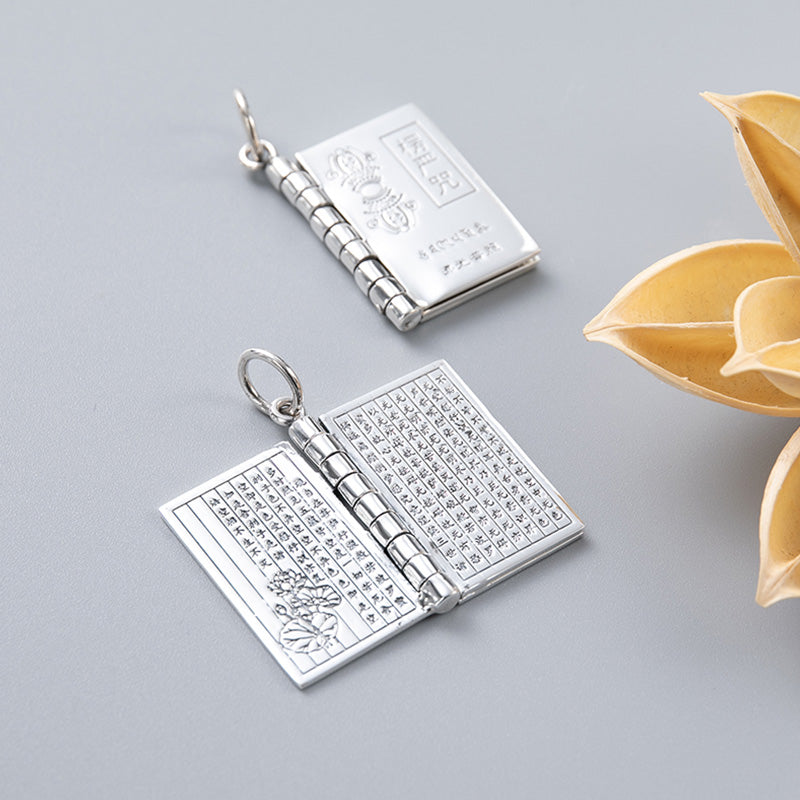 Buddha Stones 990 Sterling Silver Heart Sutra Great Compassion Shurang ...