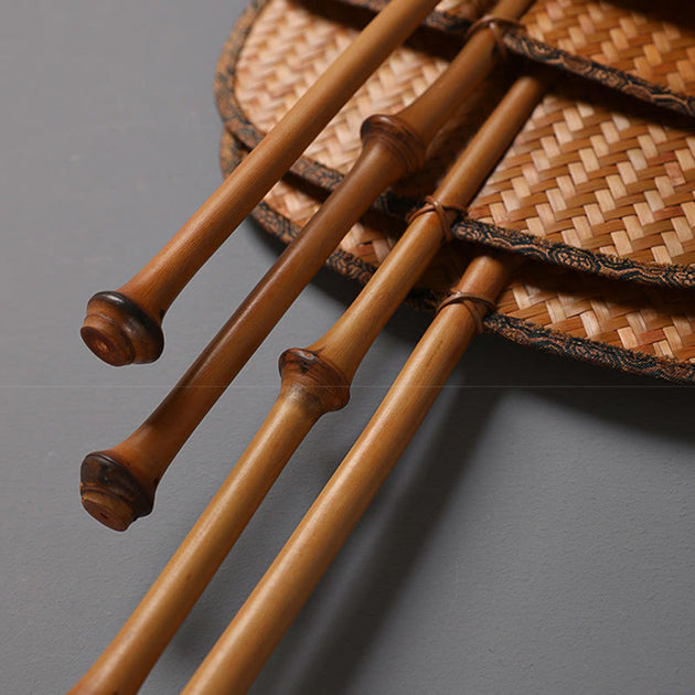 Buddha Stones Chinese Style Handmade Bamboo Long Handle Fan ...