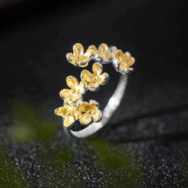 Buddha Stones 925 Sterling Silver Osmanthus Fragrans Ring – buddhastoneshop
