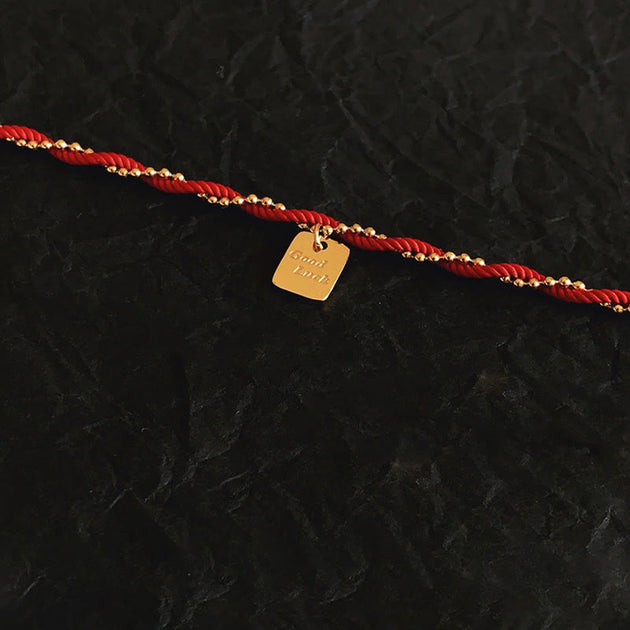 Buddha Stones Red String Gold Plated Copper Good Luck Strength Bracele ...
