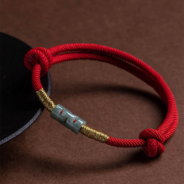 Buddha Stones Luck Jade String Rope Bracelet – buddhastoneshop