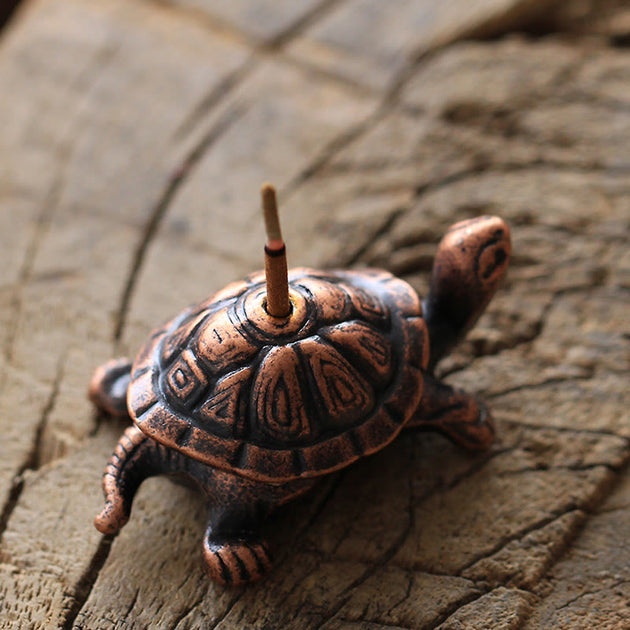 Buddha Stones Alloy Turtle Snail Healing Incense Burner Desk Decoratio ...