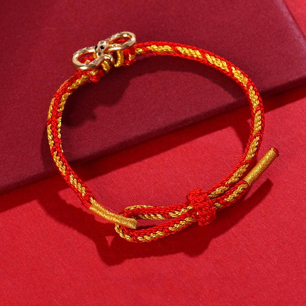 Buddha Stones Red String Mobius Strip Year Of The Snake Luck Braided B ...
