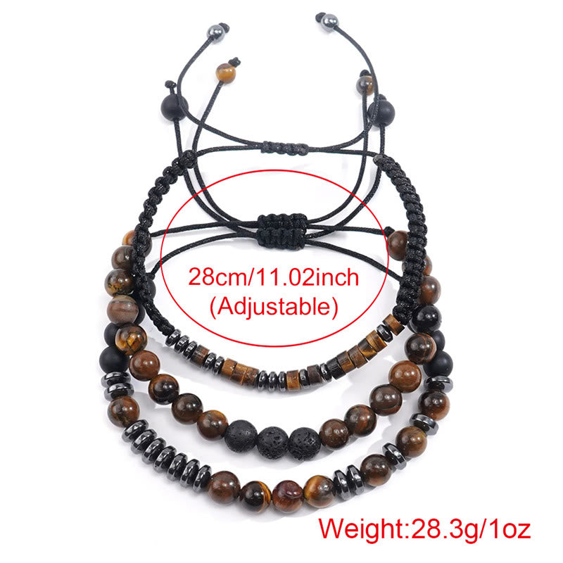 FREE Today: Protection and Strength 3Pcs Tiger Eye Lava Rock Bracelet ...