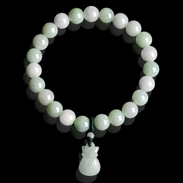 Buddha Stones Natural Jade Money Bag Charm Luck Bracelet – buddhastoneshop
