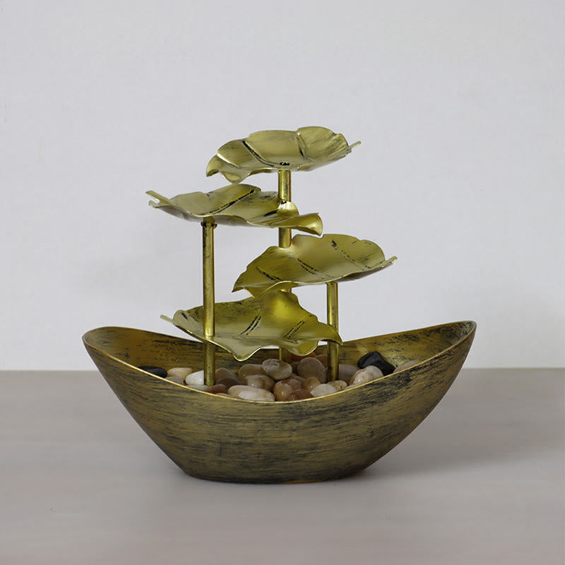 Buddha Stones Lotus Leaf Shaped Waterfall Fountain Tabletop Ornaments ...