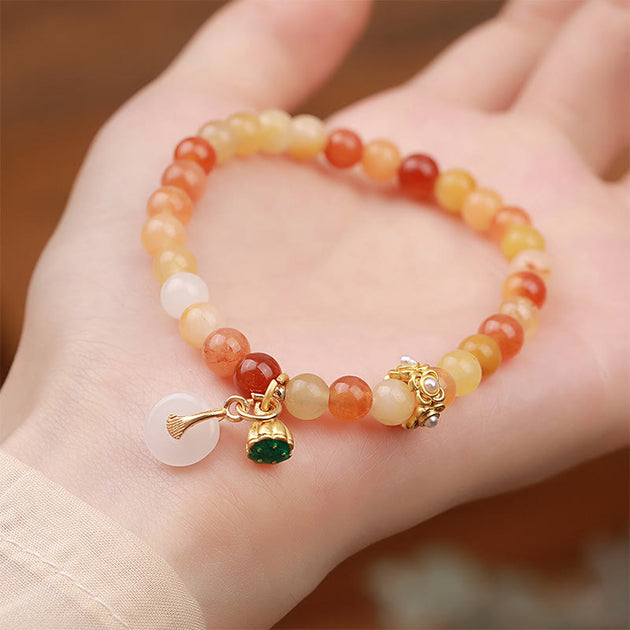 Buddha Stones Peace Buckle Golden Silk Jade Ward Off Evil Spirits Brac ...