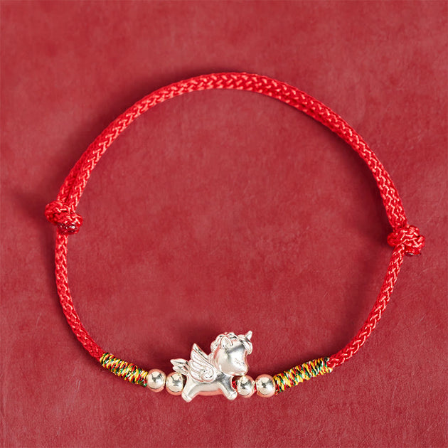Buddha Stones 925 Sterling Silver Year Of The Horse Prosperity String ...