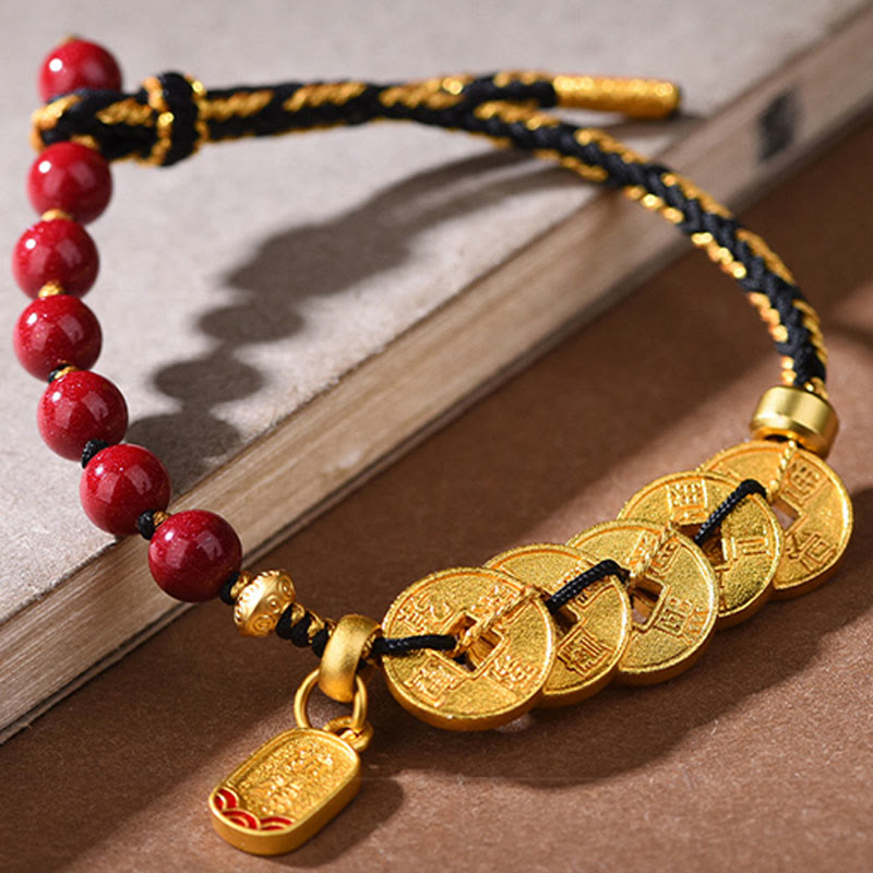 Buddha Stones Five-Emperor Coins Copper Amethyst Cinnabar Black Red St ...