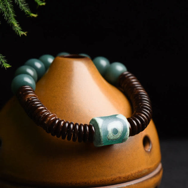 Tibetan Cyan Bodhi Seed Dzi Bead Coconut Shell Keep Away Evil Spirits ...