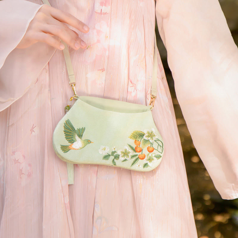 Buddha Stones Luck Embroidery Lotus Koi Fish Rabbit Flower Hanfu Bag C ...