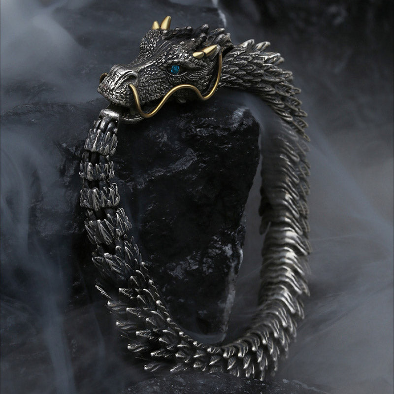 Buddha Stones Nordic Dragon Handmade Amulet Luck Protection Chain Brac ...
