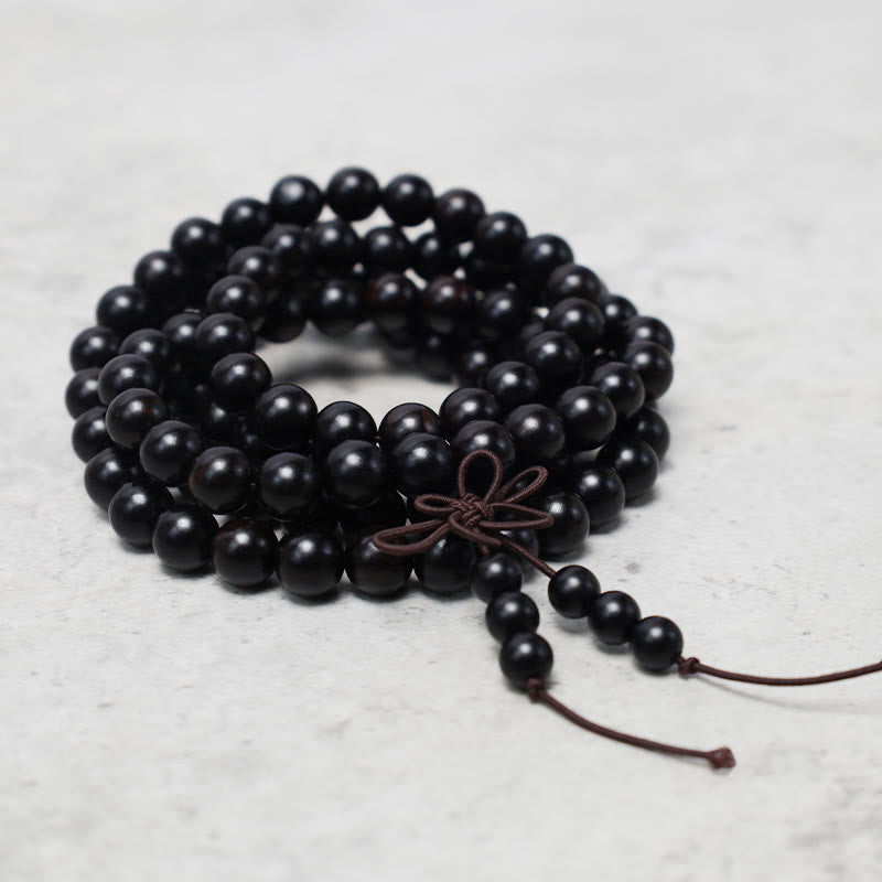 Buddha Stones 108 Mala Beads Bracelet Prayer Meditation Sandalwood Ela ...