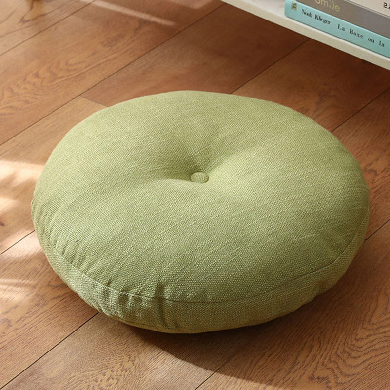 Buddha Stones Lotus Simple Pattern Linen Meditation Seat Cushion Home ...