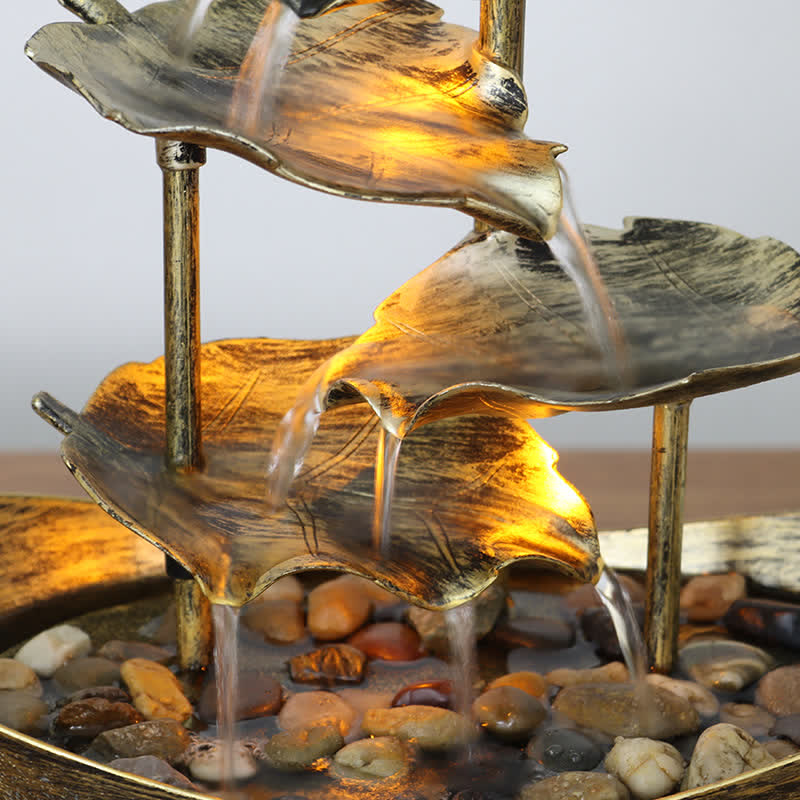 Buddha Stones Lotus Leaf Shaped Waterfall Fountain Tabletop Ornaments ...