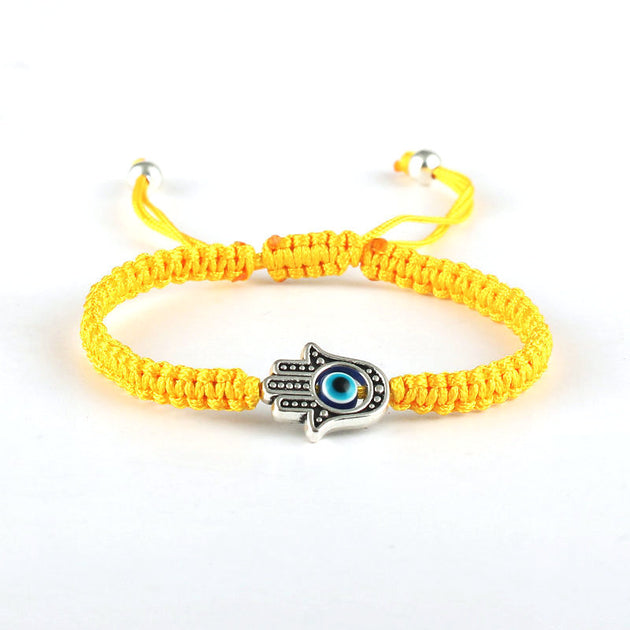 Buddha Stones Handmade Hamsa Symbol Protection Luck String Bracelet ...