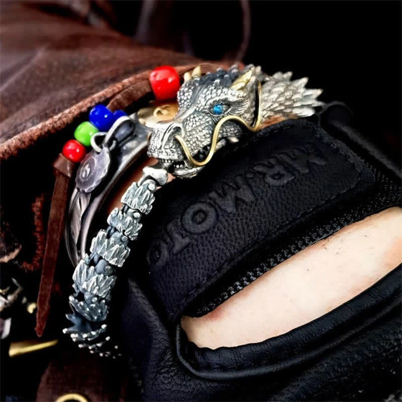 Buddha Stones Nordic Dragon Handmade Amulet Luck Protection Chain Brac ...