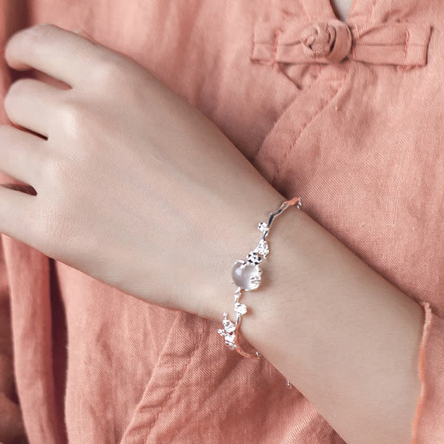 Buddha Stones Plum Blossom Chalcedony Positive Bracelet – buddhastoneshop