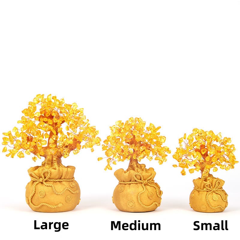 Buddha Stones Natural Citrine Money Tree Gemstone Ornament - Feng Shui ...
