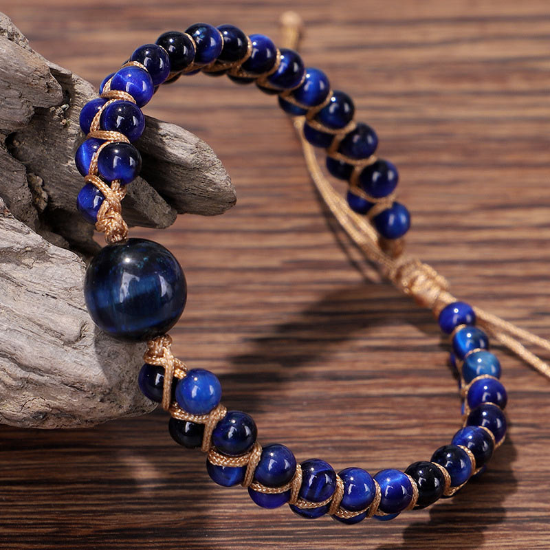 Buddha Stones Divine Blue Tiger Eye Stone Protection Bracelet ...