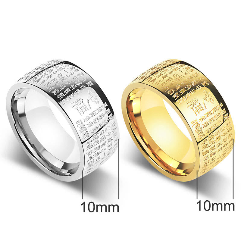 Buddha Stones FengShui Buddhism Ancient Heart Sutra Lucky Ring ...