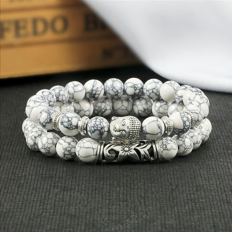 Buddha Stones 2Pcs Natural Crystal Agate Buddha Protection Bracelet ...
