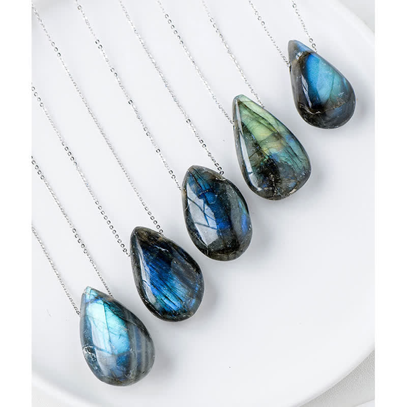 Healing and Cure: Labradorite Water Drop Support Healing Necklace ...