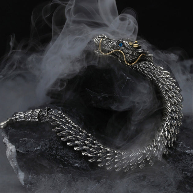 Buddha Stones Nordic Dragon Handmade Amulet Luck Protection Chain Brac ...