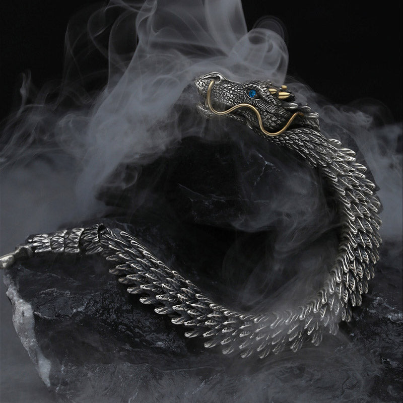 Buddha Stones Nordic Dragon Handmade Amulet Luck Protection Chain Brac ...