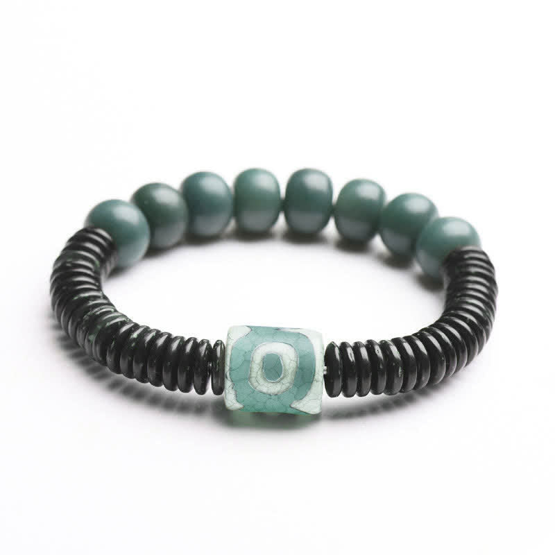 Tibetan Cyan Bodhi Seed Dzi Bead Coconut Shell Keep Away Evil Spirits ...