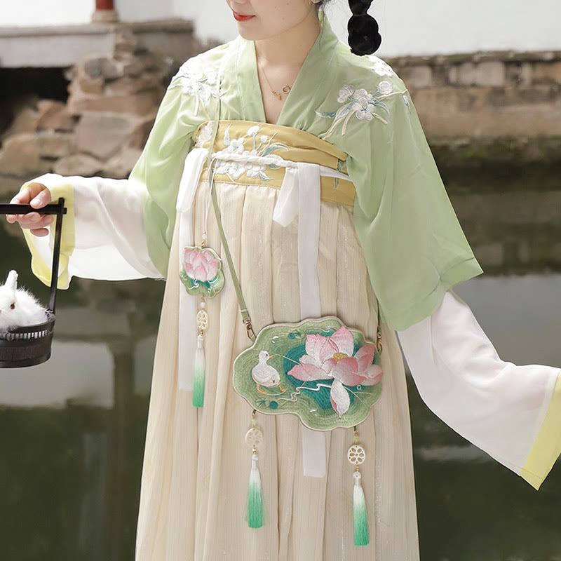 Buddha Stones Luck Embroidery Lotus Koi Fish Rabbit Flower Hanfu Bag C ...