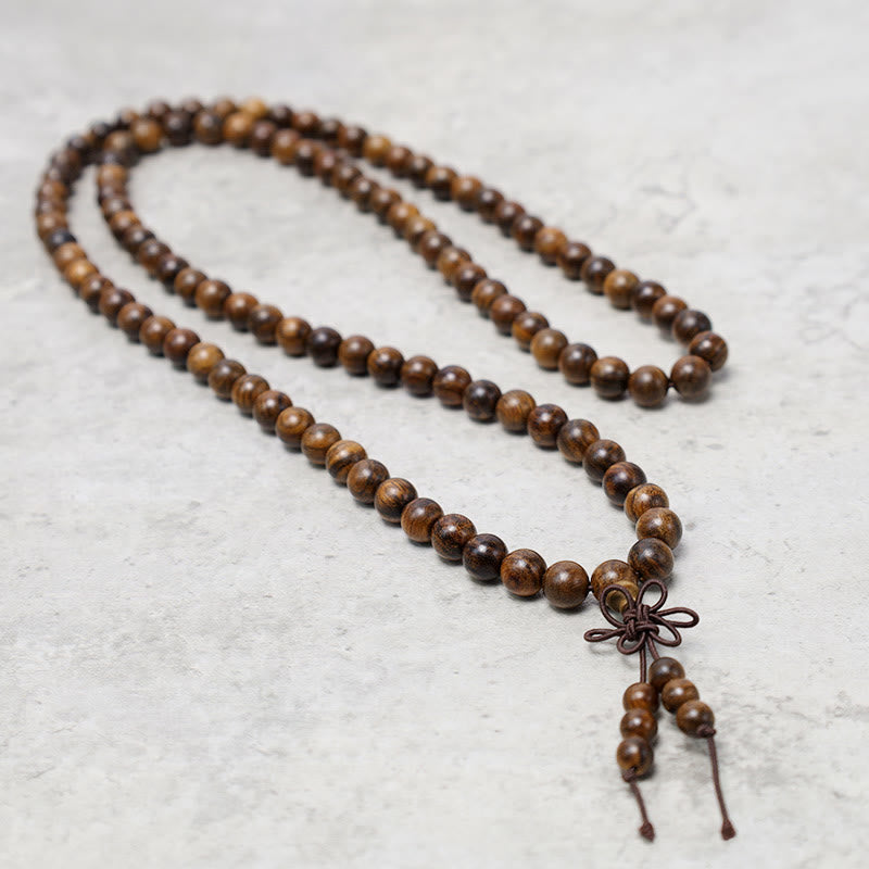 Buddha Stones 108 Mala Beads Bracelet Prayer Meditation Sandalwood Ela ...