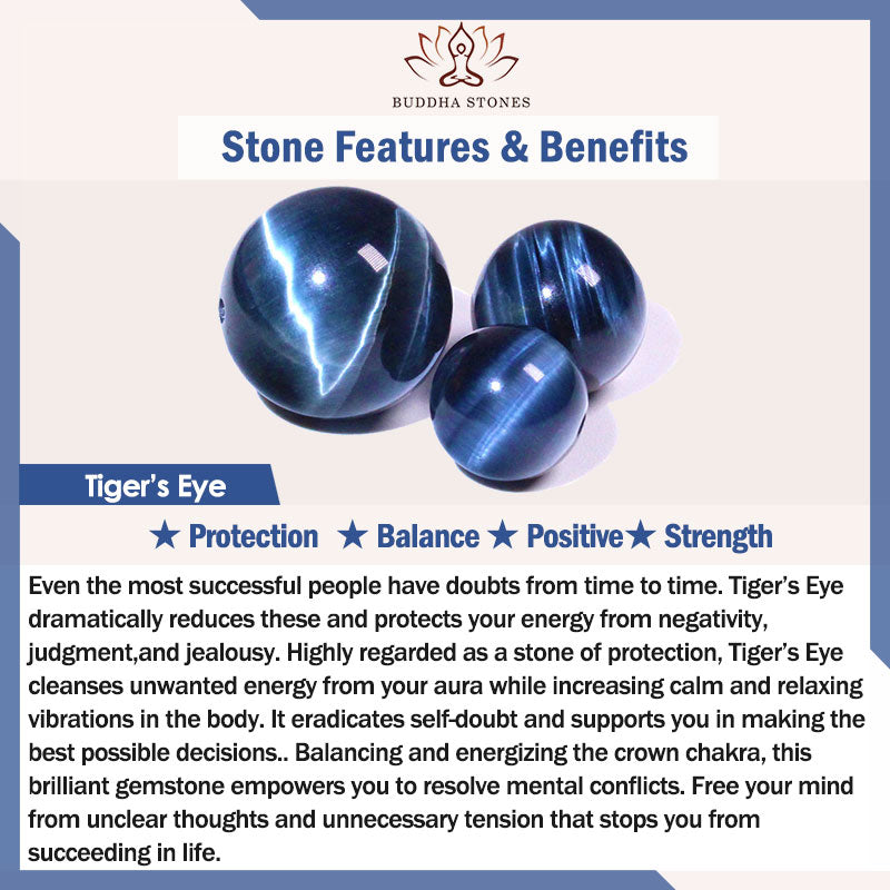 Buddha Stones Divine Blue Tiger Eye Stone Protection Bracelet ...