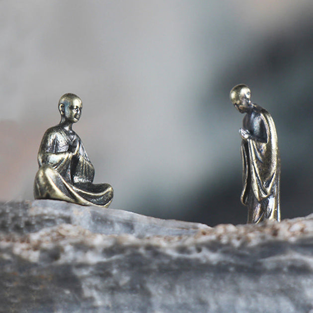 Buddha Stones Mini Meditation Buddha Metal Monk Serenity Home Decorati ...