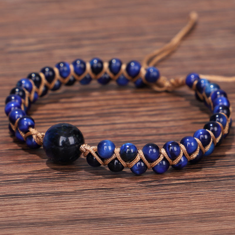 Buddha Stones Divine Blue Tiger Eye Stone Protection Bracelet ...