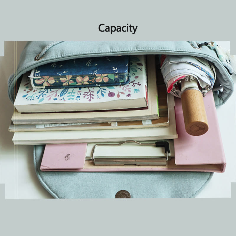 Buddha Stones Handmade Embroidered Large Capacity Canvas Backpack ...