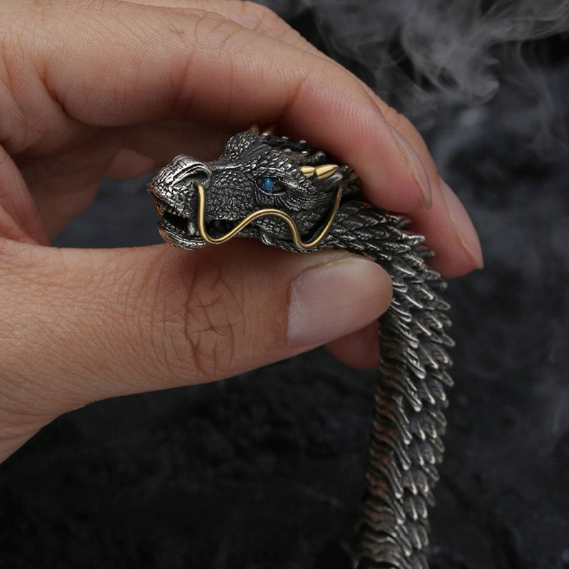 Buddha Stones Nordic Dragon Handmade Amulet Luck Protection Chain Brac ...