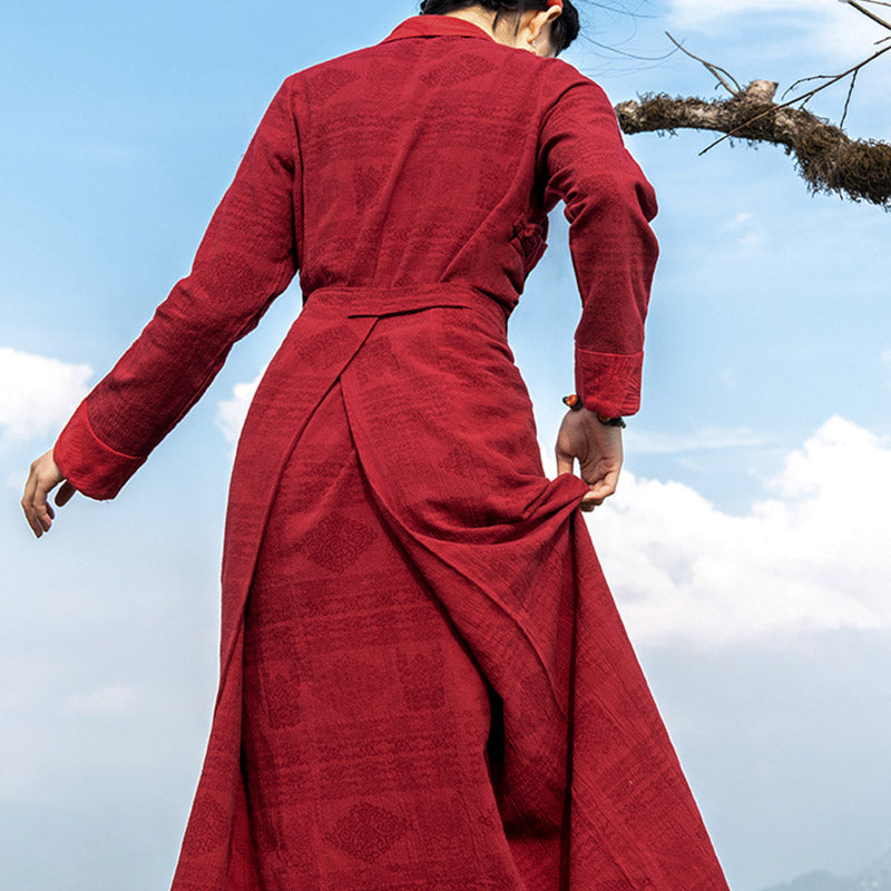 Buddha Stones Tibetan Dress Clothing Lhasa Long Wrap Dress Maxi Dress ...