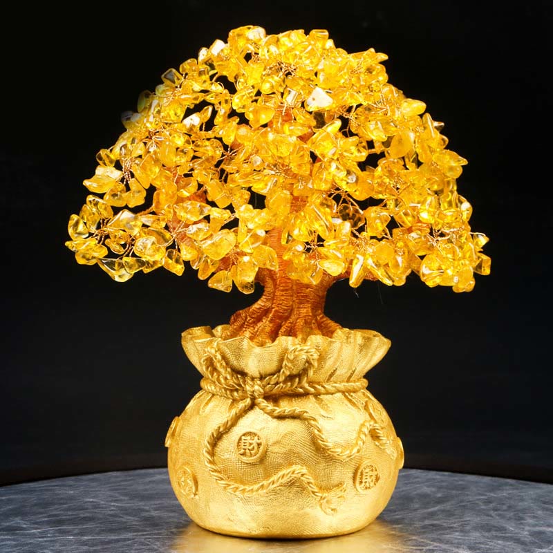 Buddha Stones Natural Citrine Money Tree Gemstone Ornament - Feng Shui ...