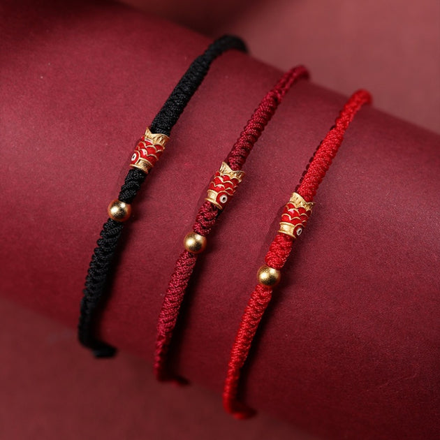 FREE Today: Lucky Koi Fish Success Braided Rope Bracelet – buddhastoneshop