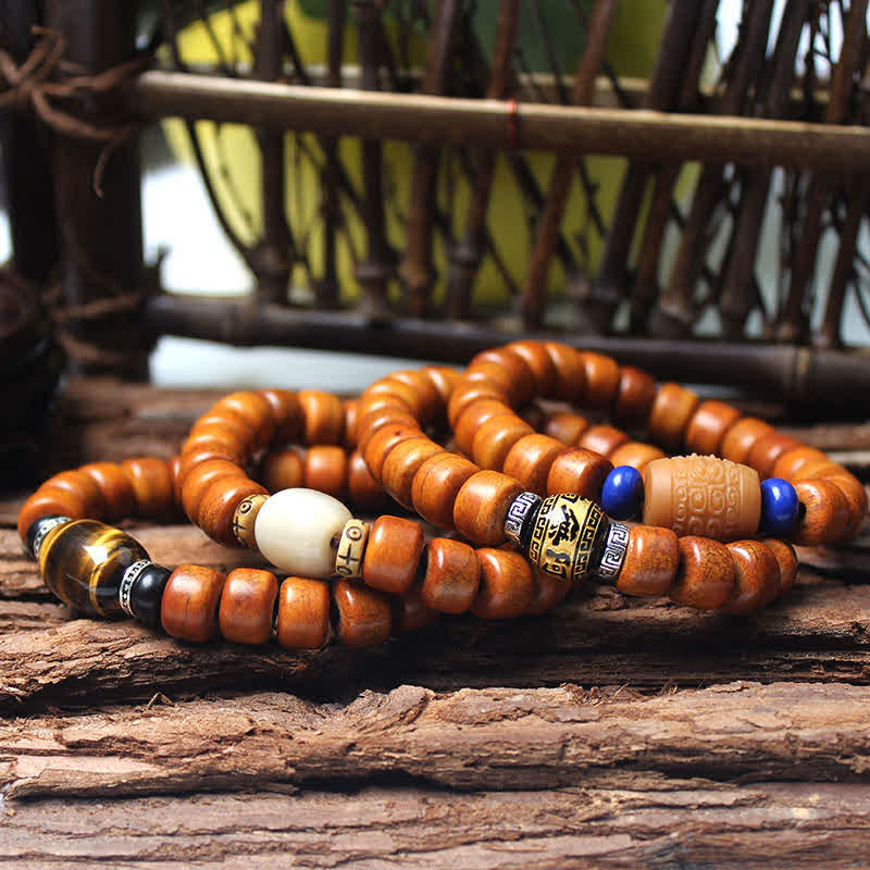 Buddha Stones Tibetan Bone Beads Om Mani Padme Hum Strength Bracelet ...