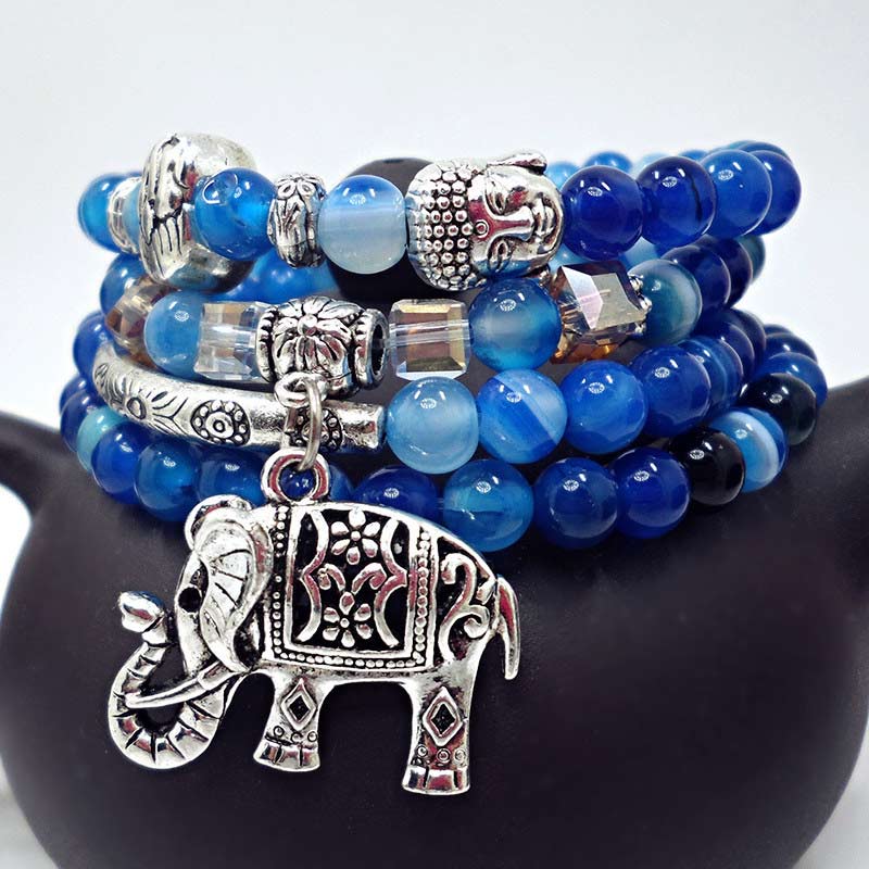 Buddha Stones Natural Agate Elephant Buddha Hope Bracelet – buddhastoneshop