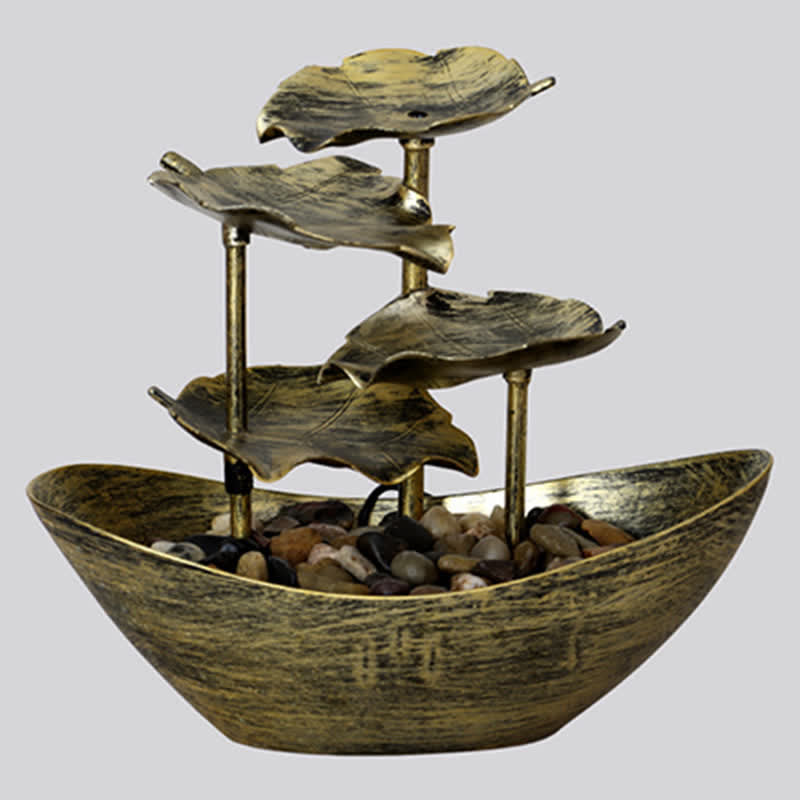Buddha Stones Lotus Leaf Shaped Waterfall Fountain Tabletop Ornaments ...