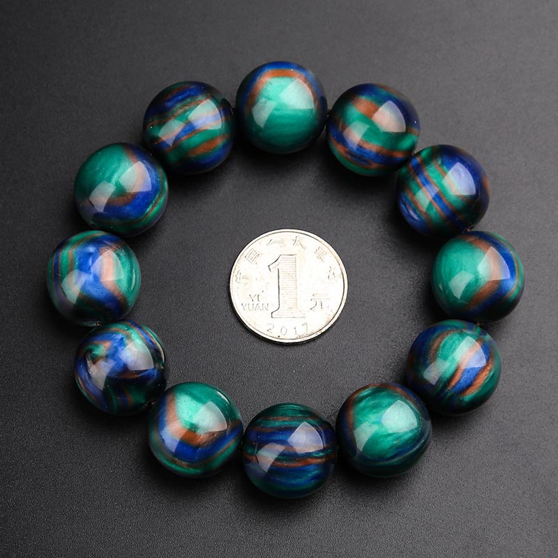 Buddha Stones Colorful Sea Willow Mala Positive Bracelet Ring ...