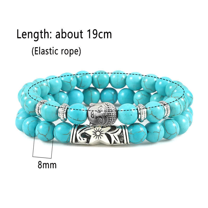 Buddha Stones 2Pcs Natural Crystal Agate Buddha Protection Bracelet ...
