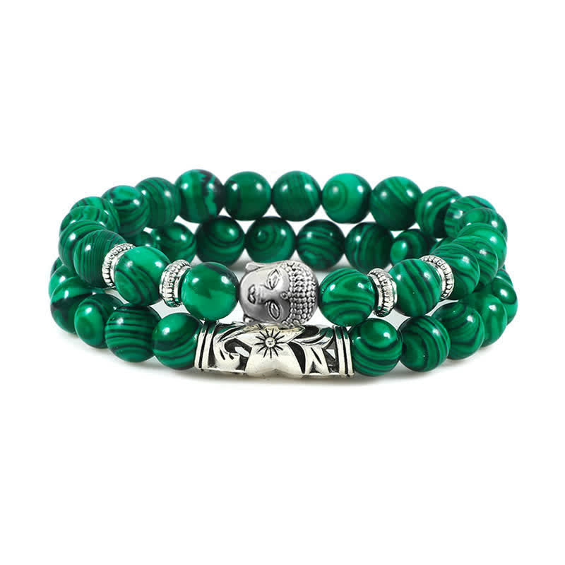 Buddha Stones 2Pcs Natural Crystal Agate Buddha Protection Bracelet ...