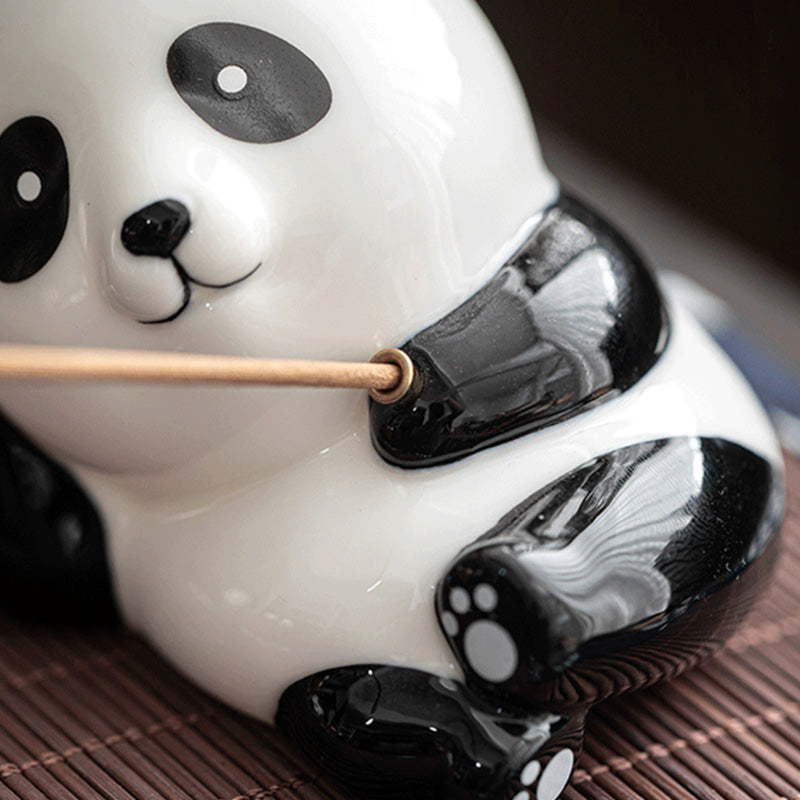 Lovely Cat Panda Ceramic Blessing Incense Burner Decoration ...