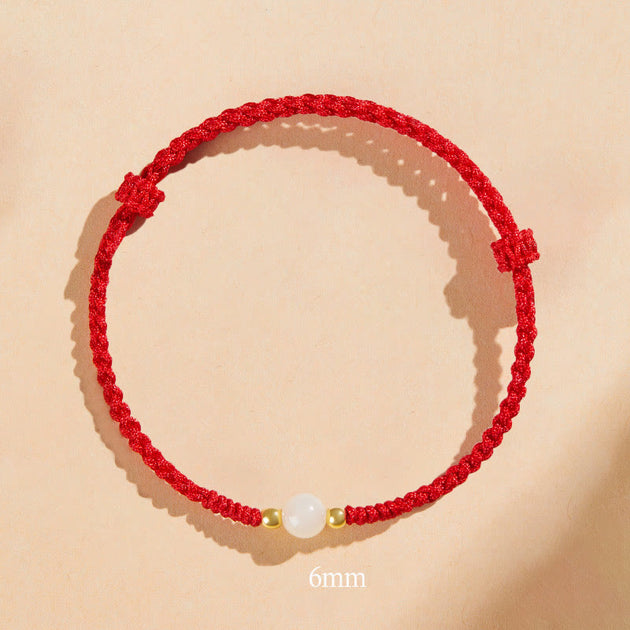 Buddha Stones Handcrafted Round Jade Lucky Bead Prosperity Braided Bra ...